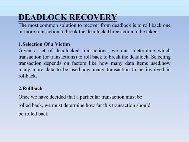 Concurrency Control & Deadlock Handling | PPTX