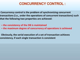 Concurrency Control & Deadlock Handling | PPTX