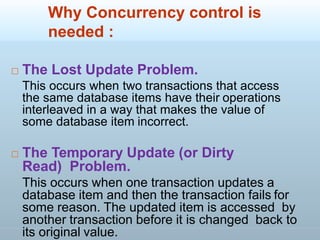 Concurrency Control & Deadlock Handling | PPTX