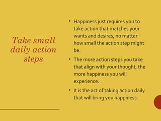 Align your thoughts and actions to increase your happiness | PPT