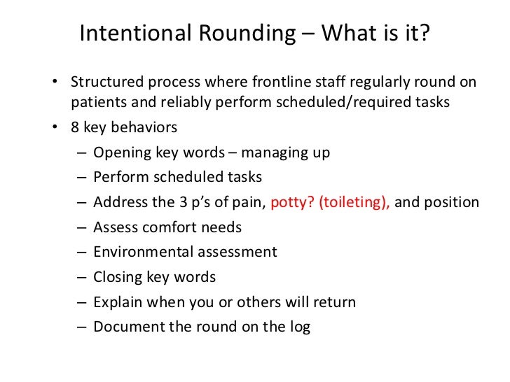 Hospital Pathways programme - Intentional Rounding