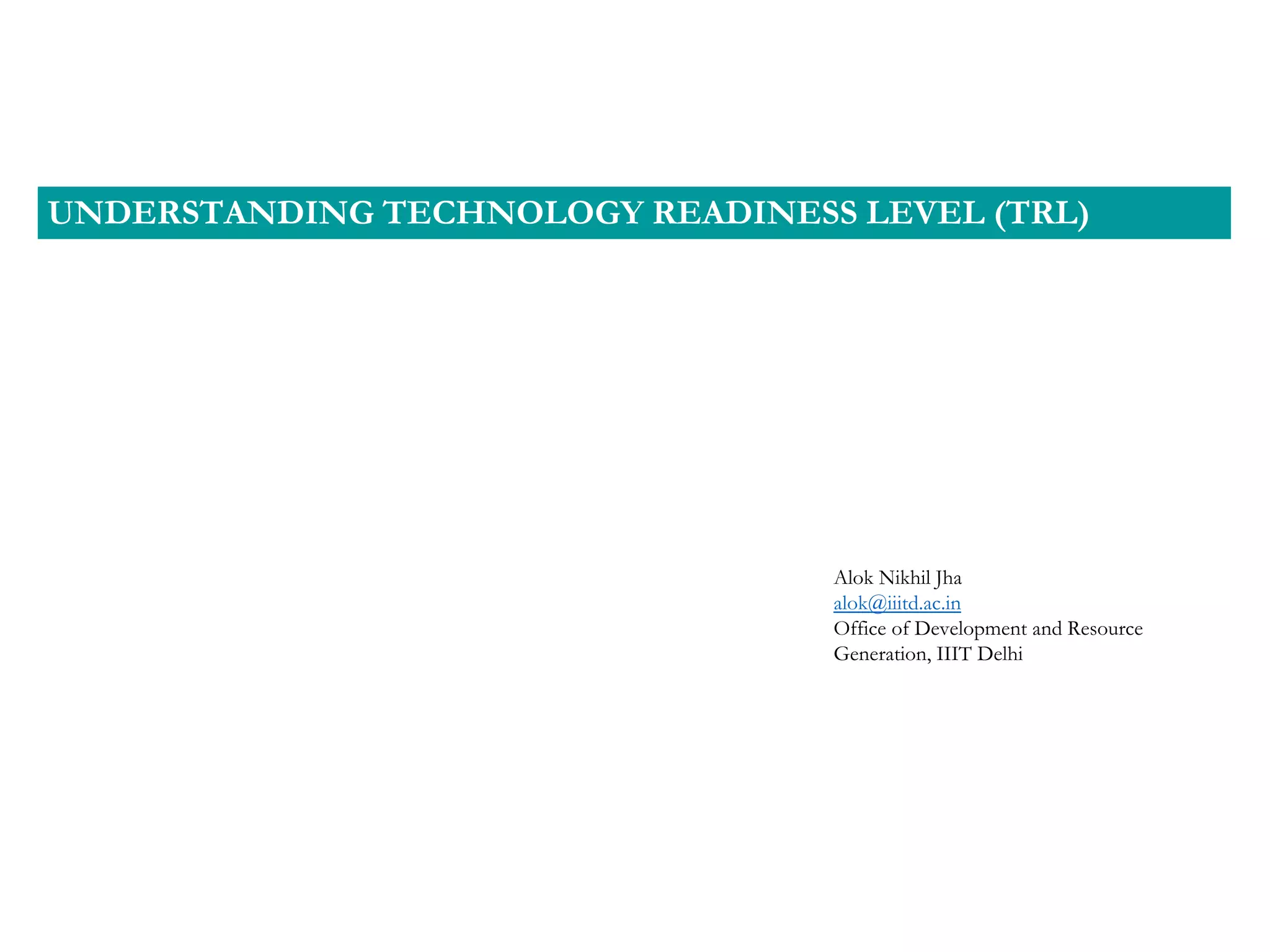 Technology Readiness Levels | PPTX | Computer Software and Applications | Computing