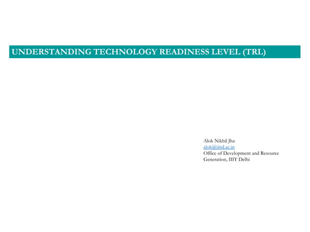 Technology Readiness Levels | PPTX | Computer Software and Applications ...