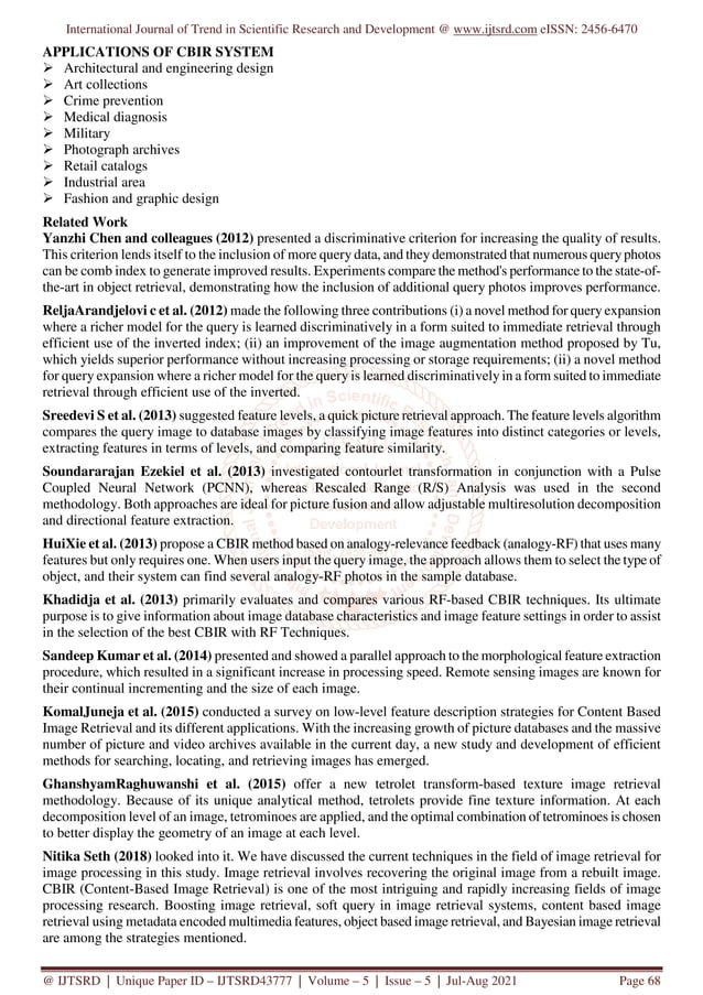 A Survey on Content Based Image Retrieval System | PDF