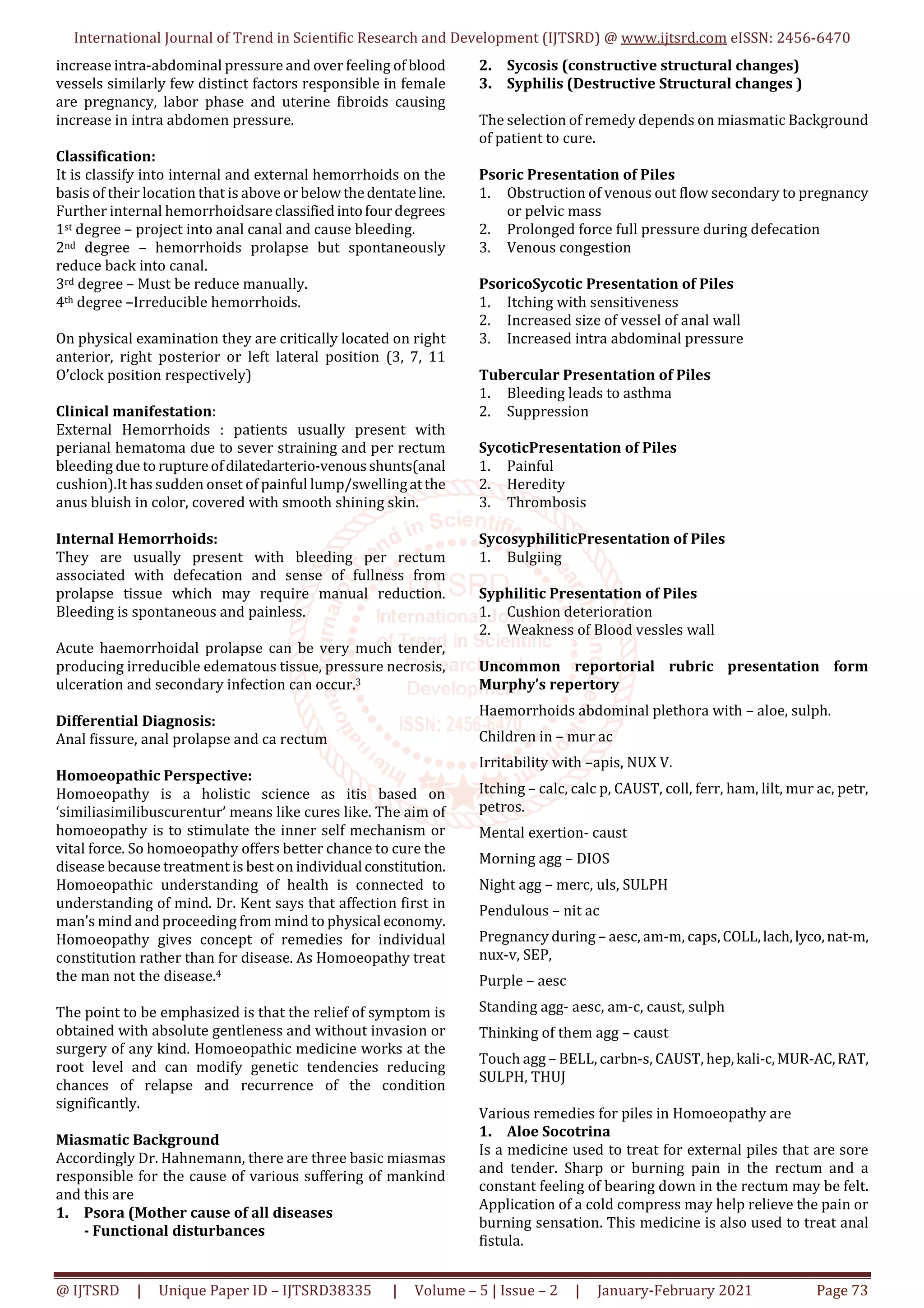 A Systematic Review of Homoeopathic Drugs in the Treatment of ...