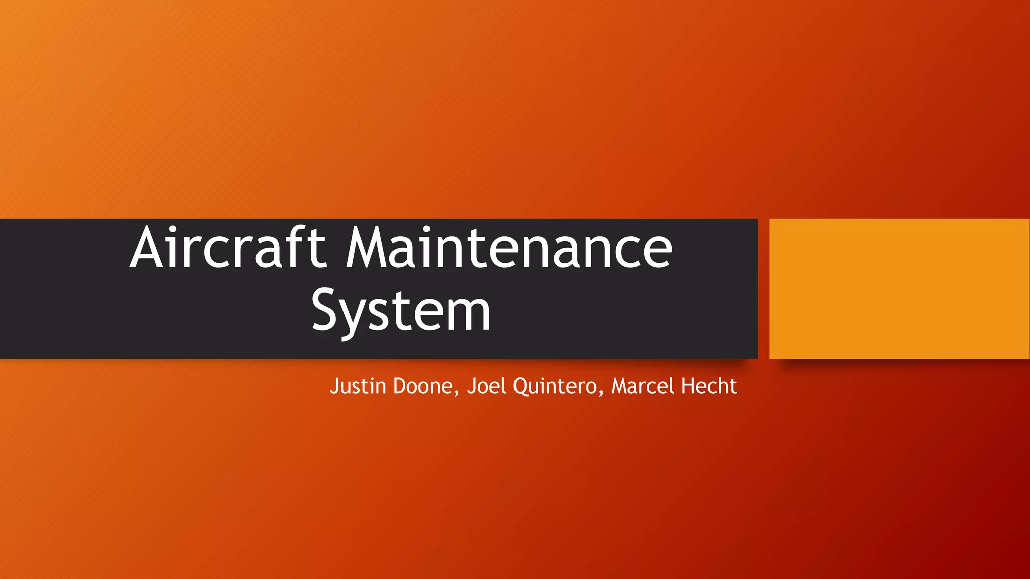Aircraft Maintenance System | PPTX