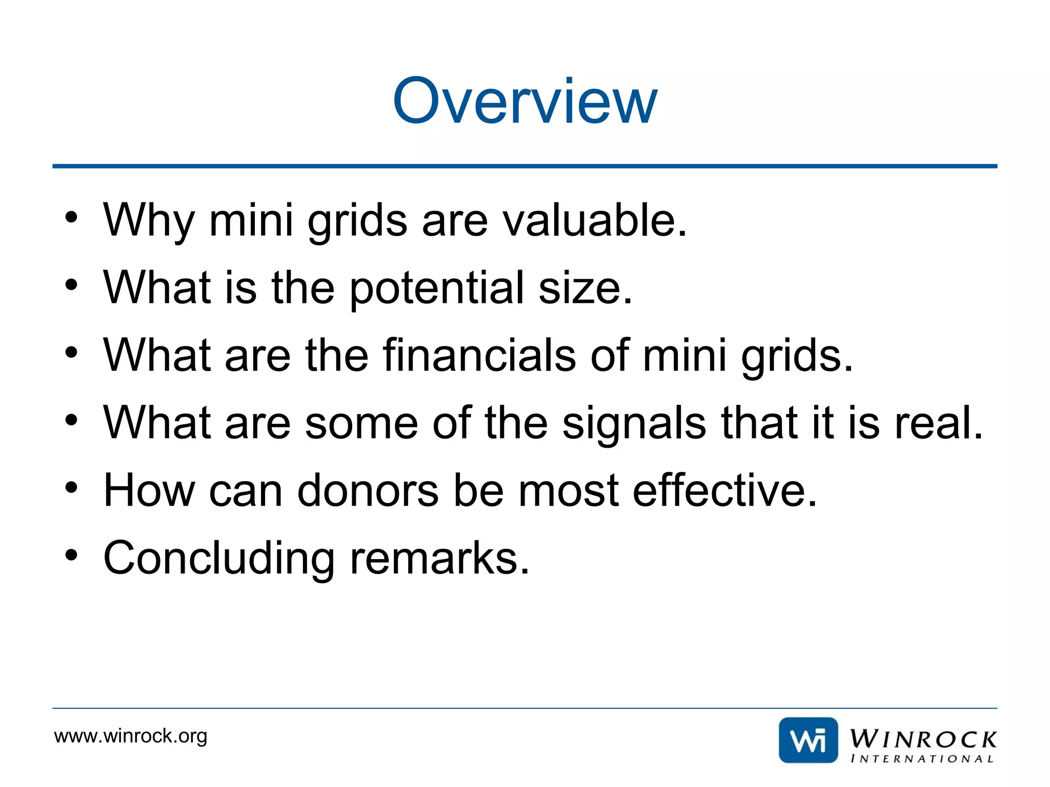 A New Business Model for Mini-Grids in Sub-Saharan Africa | PPT