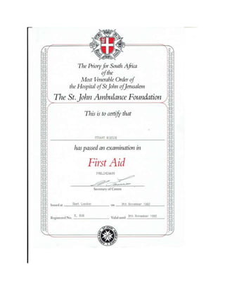 First Aid Certificate | DOCX