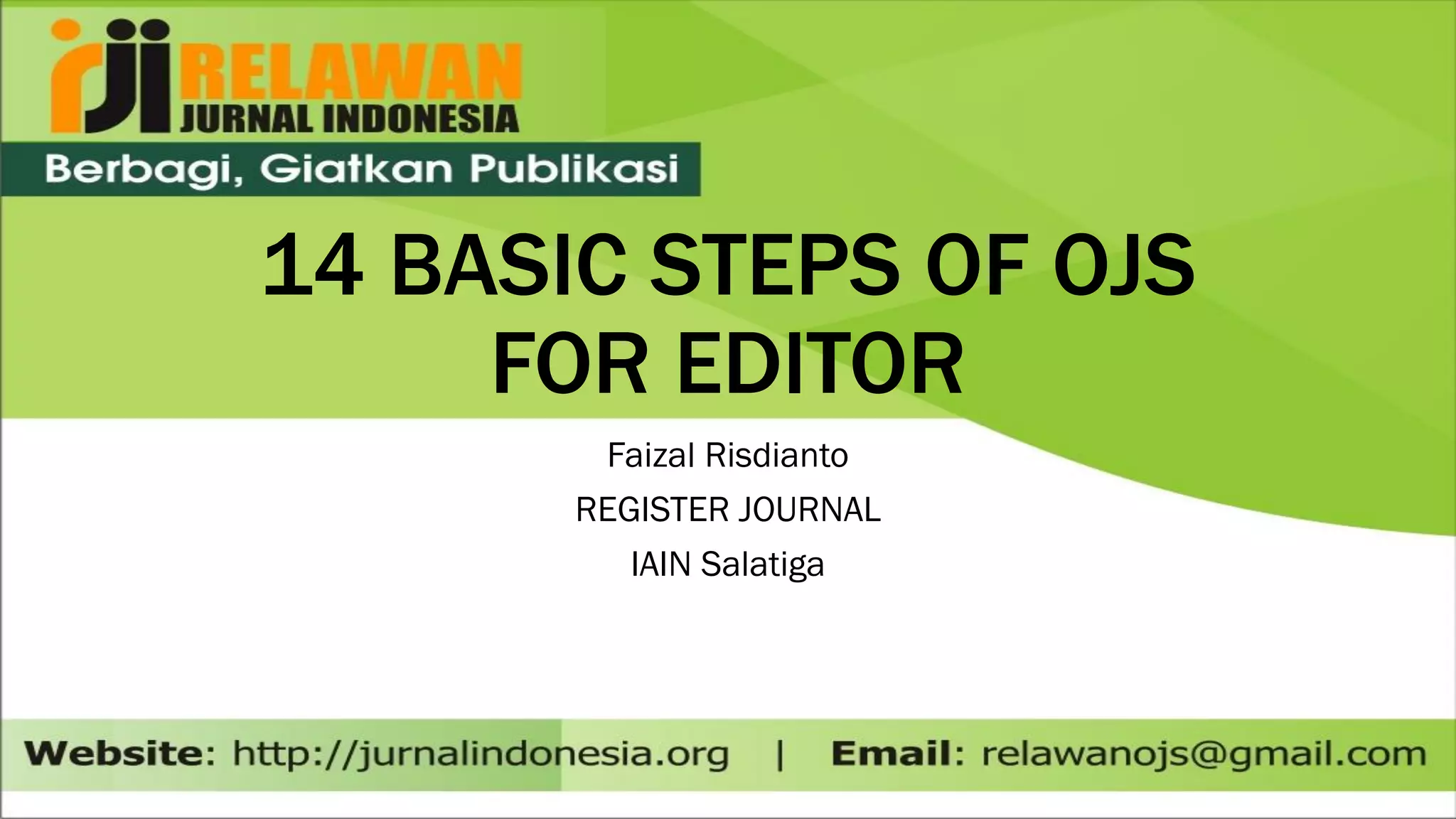 14 Basic Steps of OJS for Editor | PPT