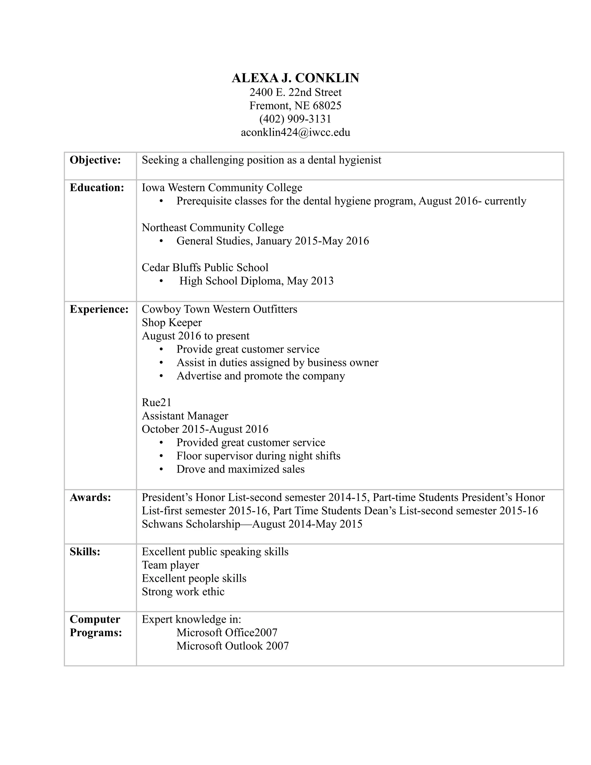Resume Final | RTF | Education