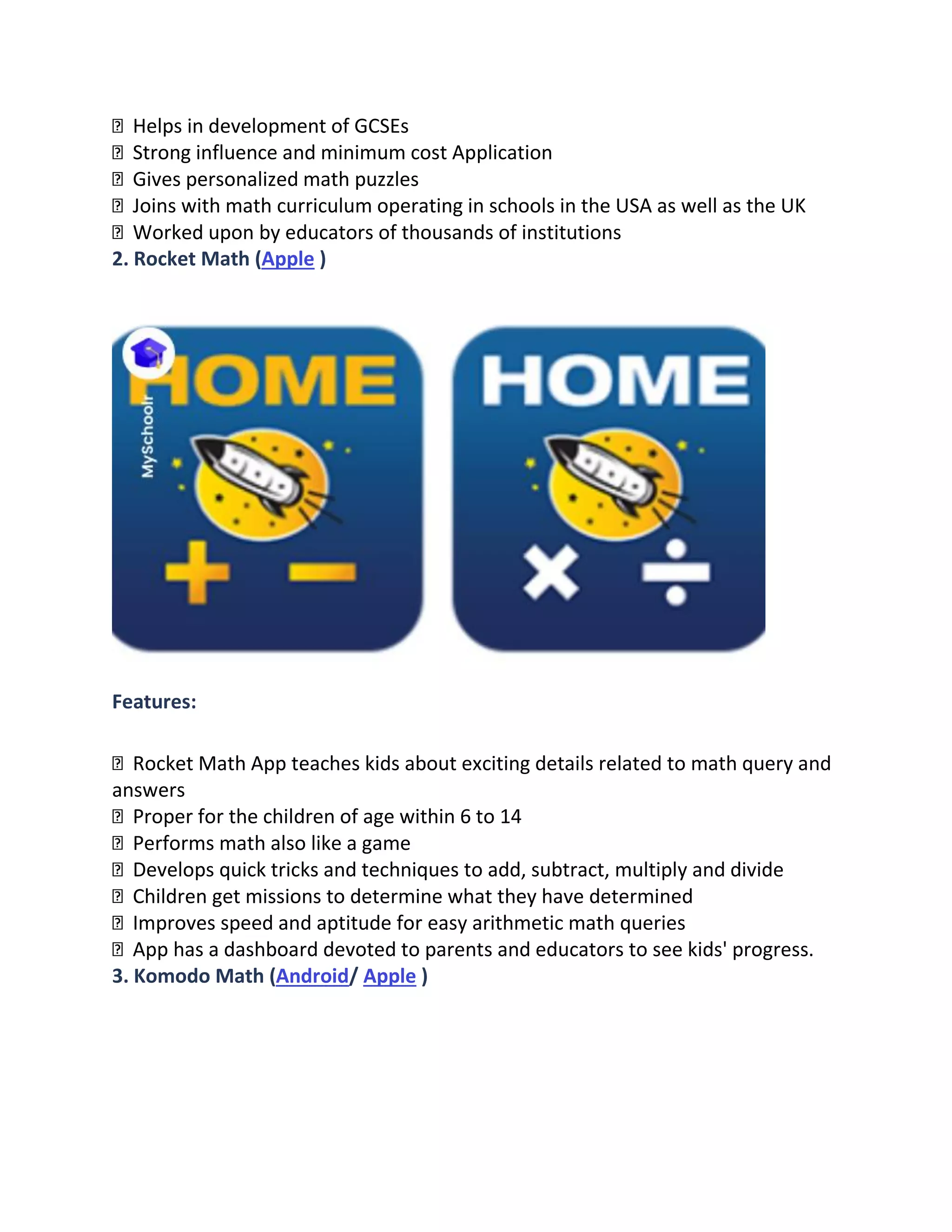 14 best math apps for students | PDF