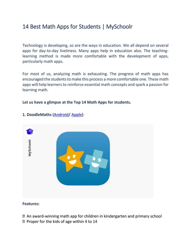 14 best math apps for students | PDF