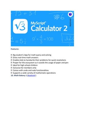 14 best math apps for students | PDF
