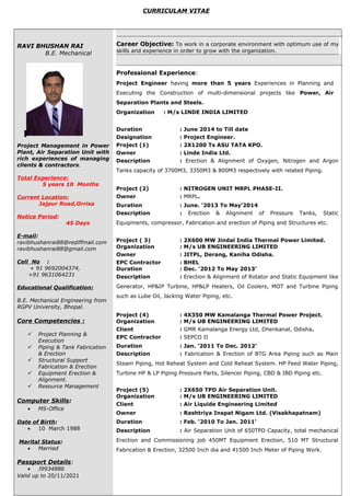 Project Engineer_Ravi | PDF