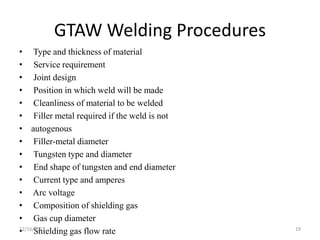 Gas Tungsten Arc Welding (ASM Handbook) | PPTX