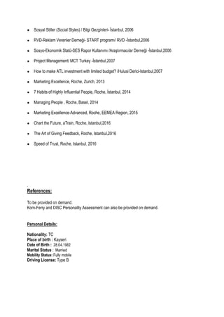 F.NUR OZALI CV 2017 | PDF | Business Administration | Business