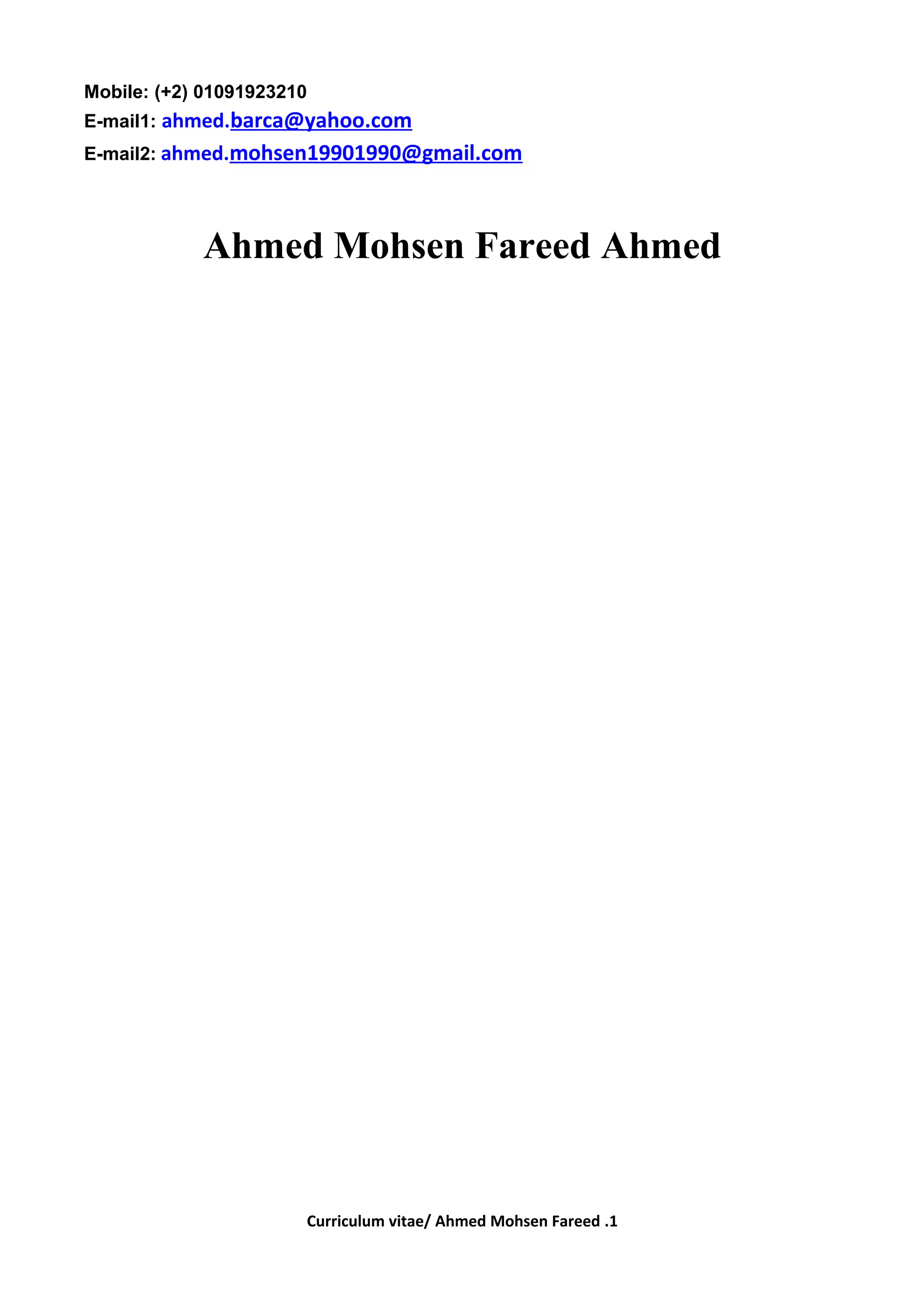 ahmed C.V | PDF