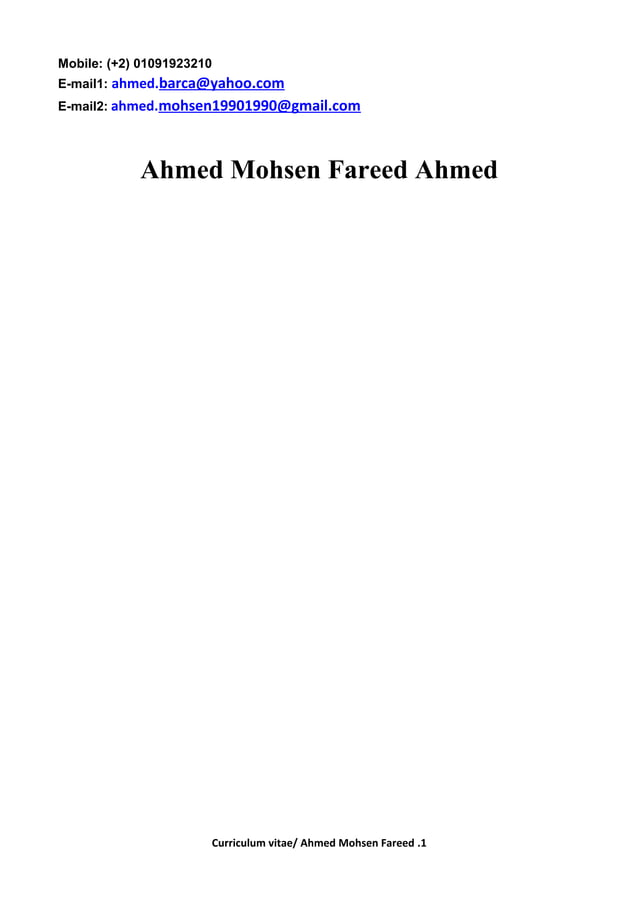ahmed C.V | PDF