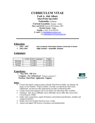 Fadi Abd Albary Resume | DOCX