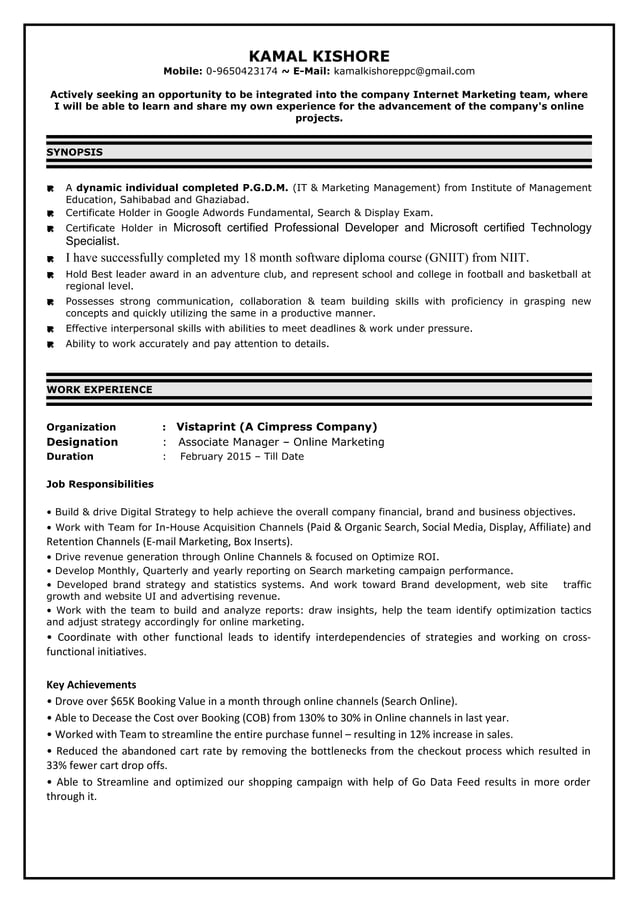 kamalkishore CV | PDF