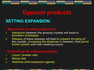 cast and die Gypsum Products dental material | PPT