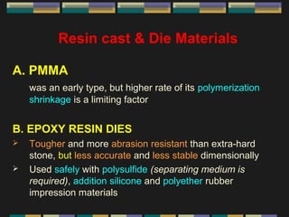 cast and die Gypsum Products dental material | PPT