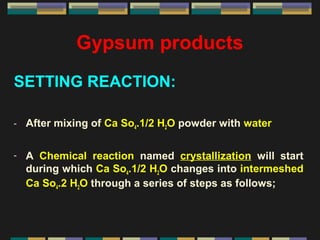cast and die Gypsum Products dental material | PPT
