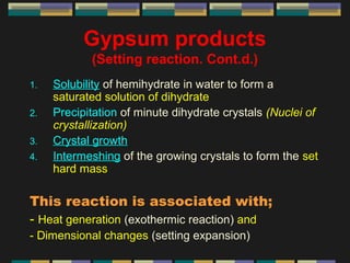 cast and die Gypsum Products dental material | PPT