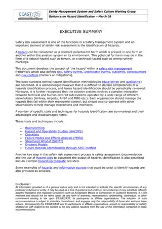 ECASTSMSWG-GuidanceonHazardIdentification | PDF