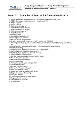 ECASTSMSWG-GuidanceonHazardIdentification | PDF