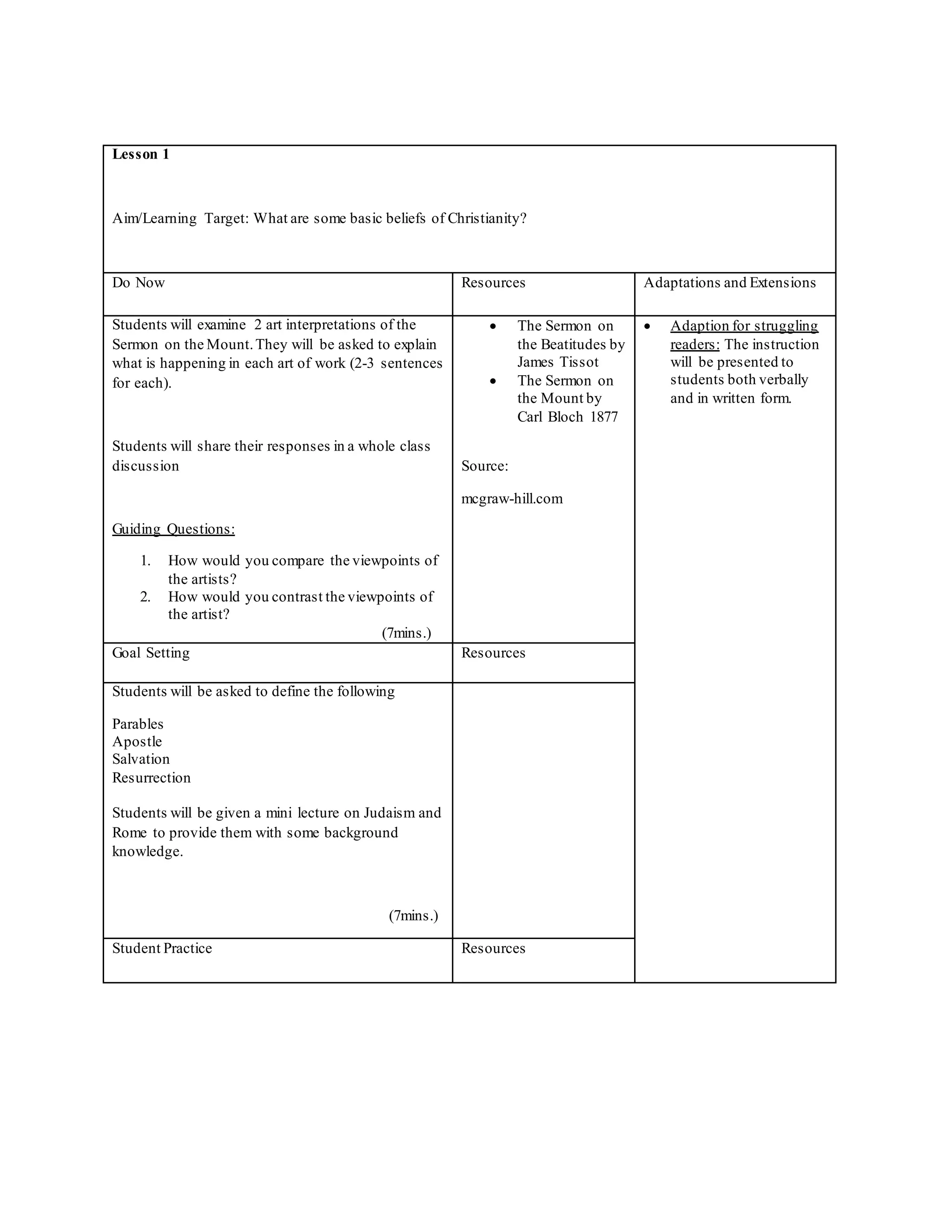 The Rise of Christianity Lesson Unit | DOCX