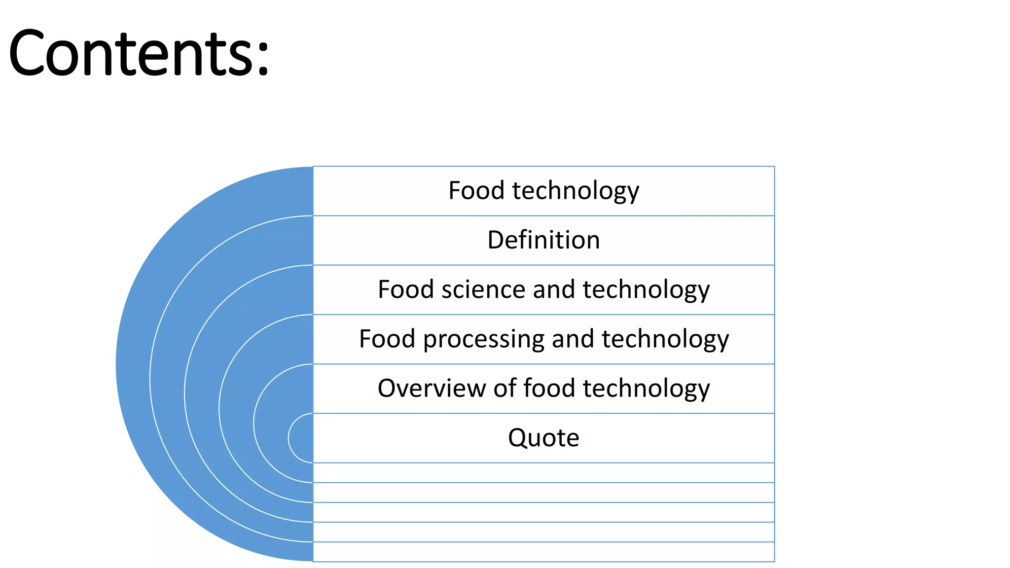 Intro to food technology | PPTX