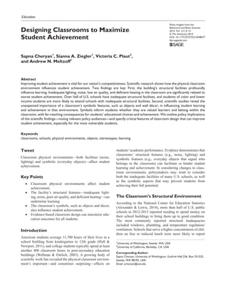 How Classroom Design Impacts Student Achievement | PDF