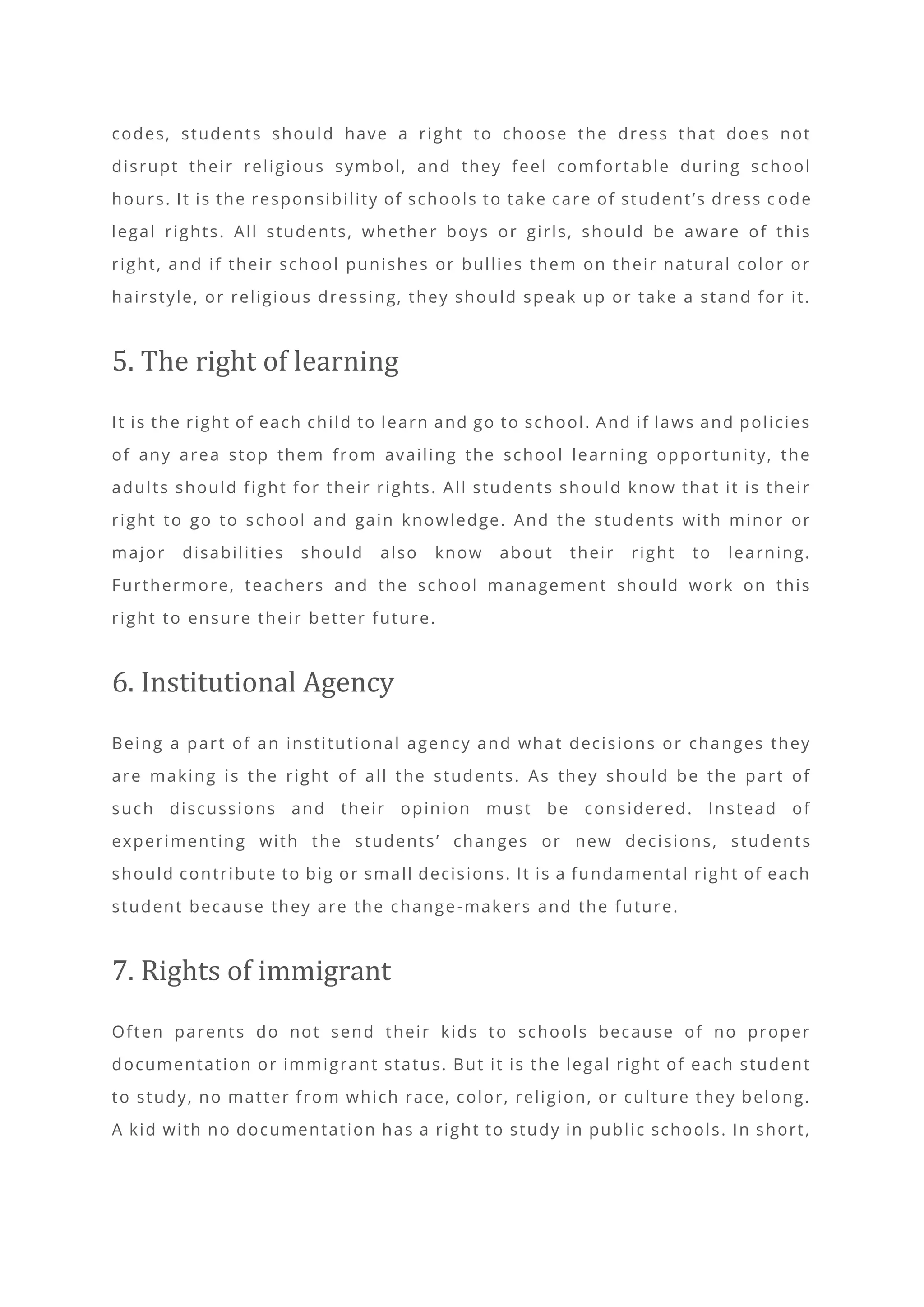 14 complete list of students rights in school | PDF