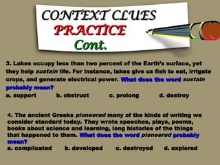 Context Clues ( Reading material for students) | PPT