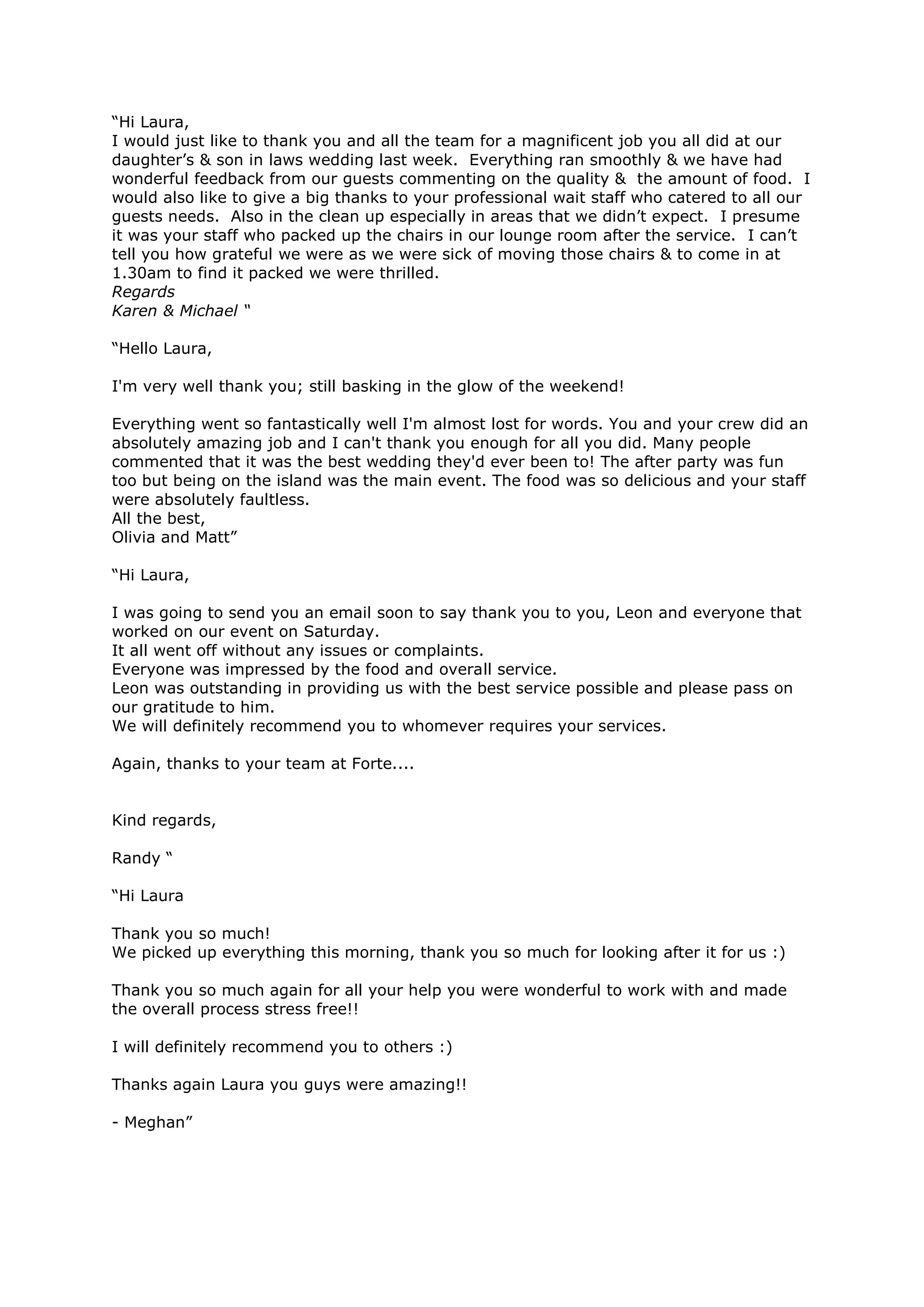 Wedding Testimonials | PDF