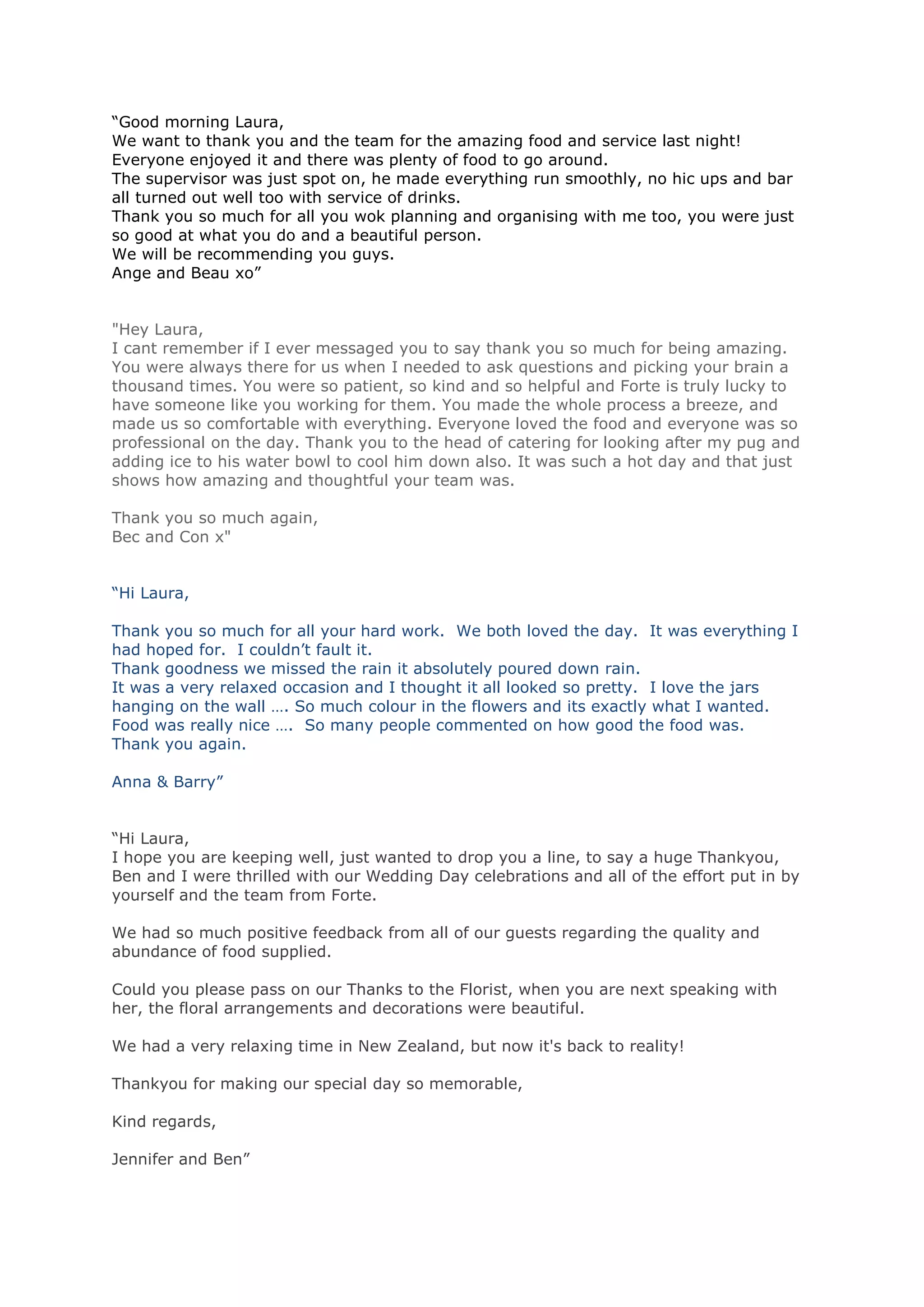 Wedding Testimonials | PDF