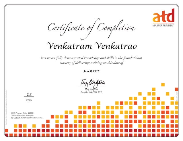 ATD Master Trainer Certificate | PDF