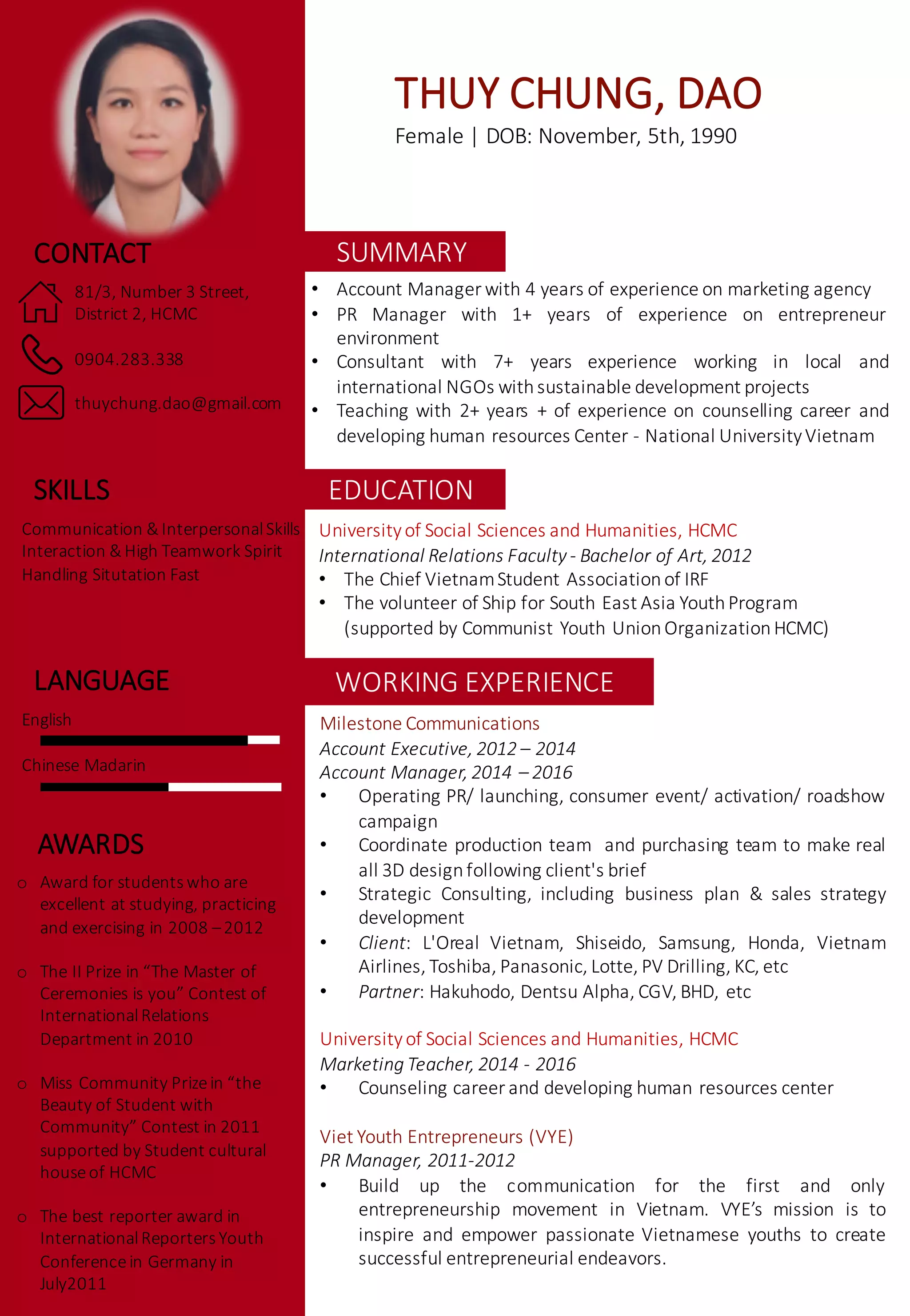 CV - Thuy Chung Dao '16 | PDF