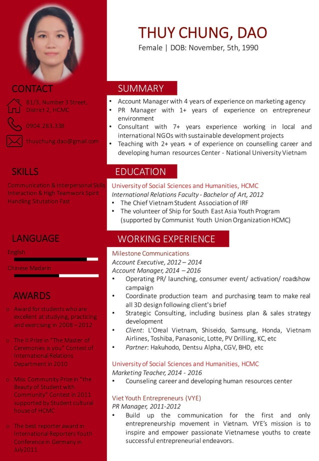 CV - Thuy Chung Dao '16 | PDF