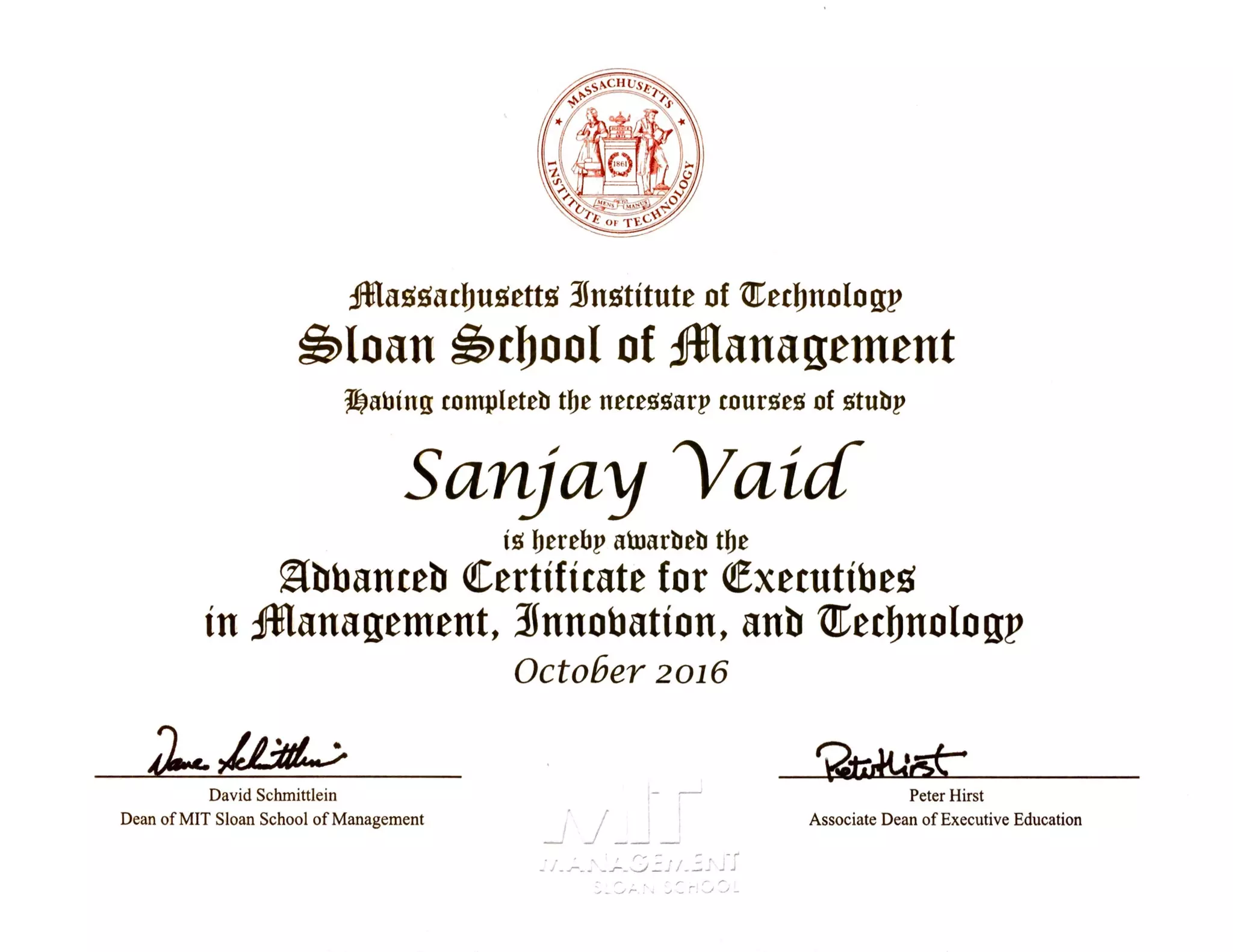 MIT ACE Certificate | PDF