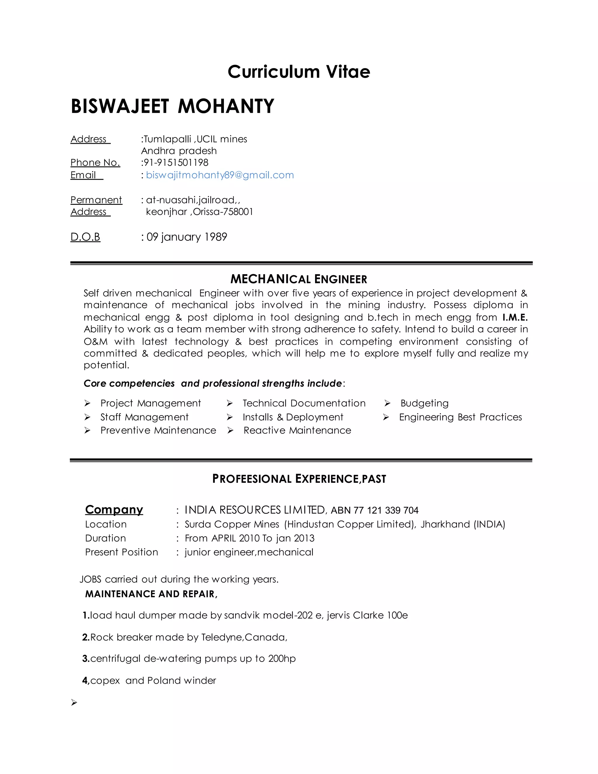 my cv (1) | DOCX | Civil Engineering Industry | Industries