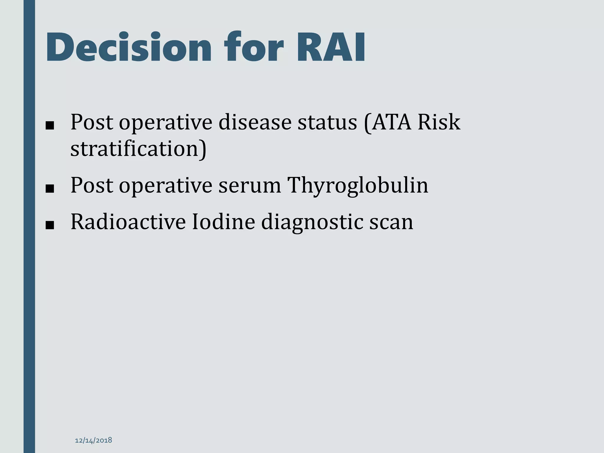 Radioactive Iodine Treatment in Thyroid Cancers | PPTX