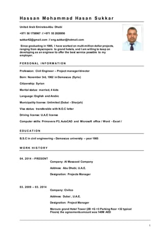 Hassans new cv 14-7-15 | PDF