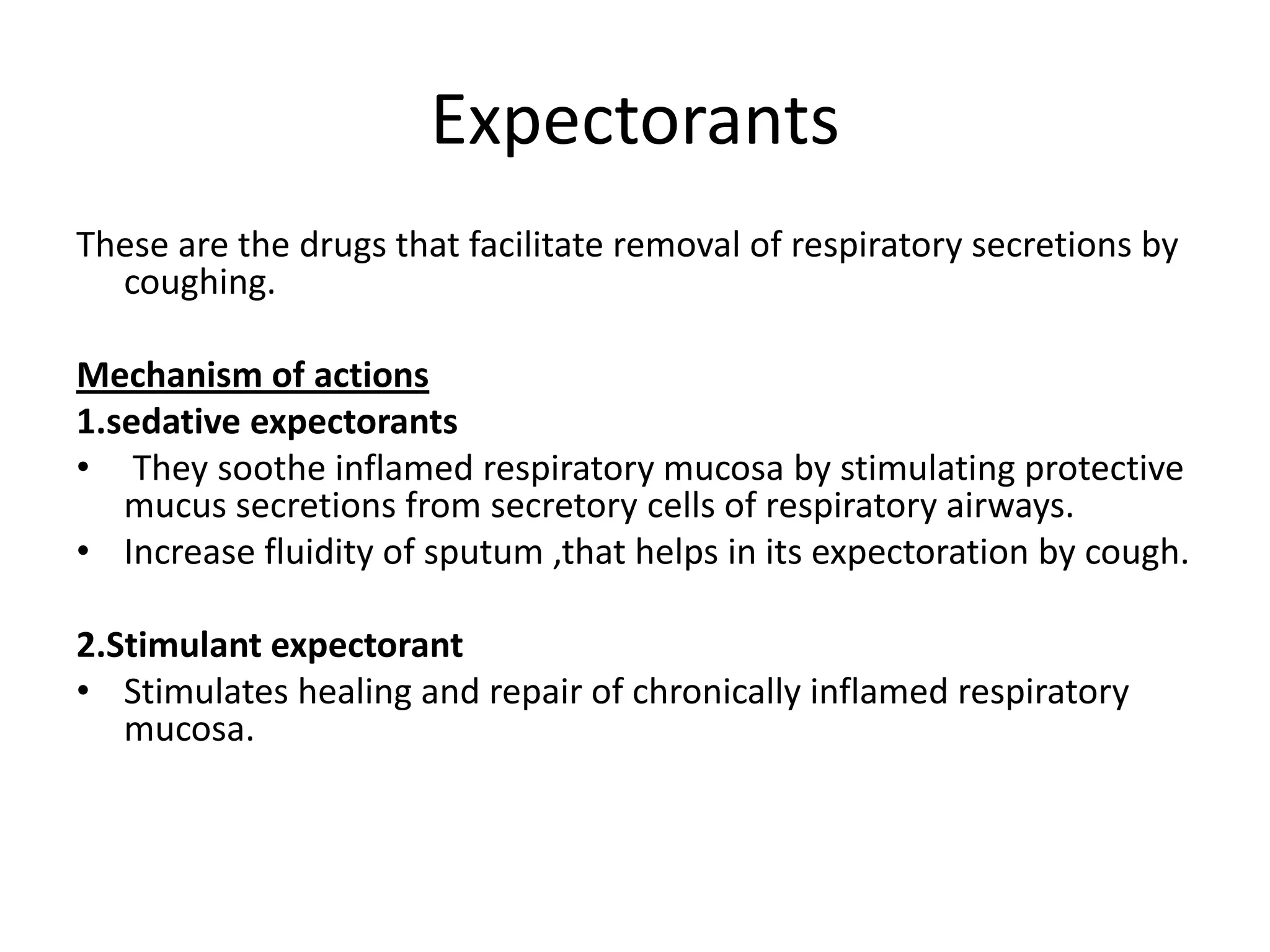 14drugs acting on respiratory system expectorants, respiratory ...