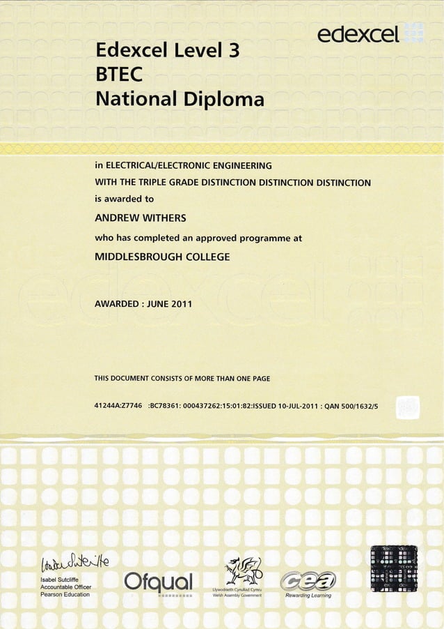 BTEC NATIONAL DIPLOMA LEVEL 3 IN ELECTRICAL ELECTRONIC ENGINEERING | PDF