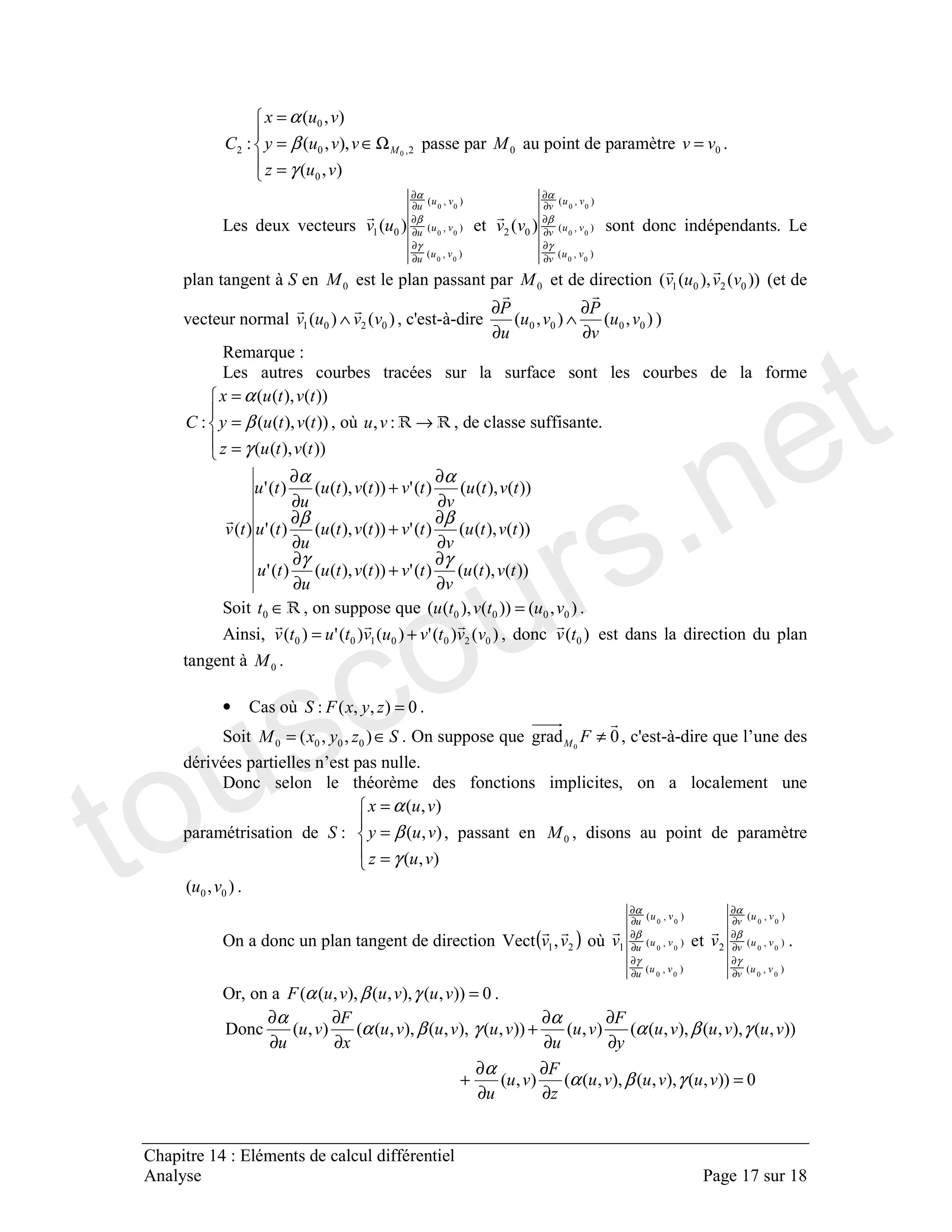 14 eléments de calcul différentiel | PDF