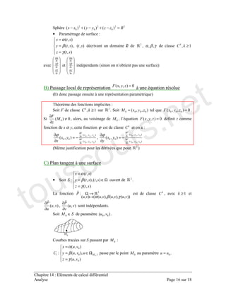 14 eléments de calcul différentiel | PDF