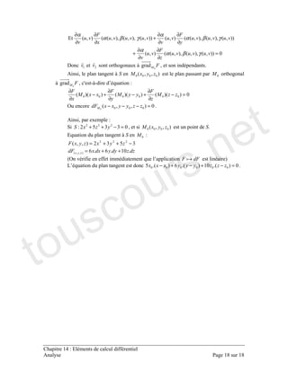 14 eléments de calcul différentiel | PDF