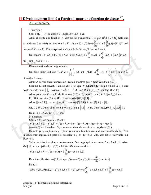 14 eléments de calcul différentiel | PDF